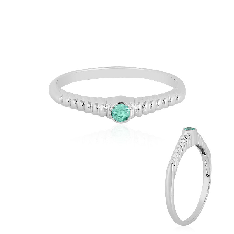 Bague russe en argent sterling avec émeraude de 0,106ct