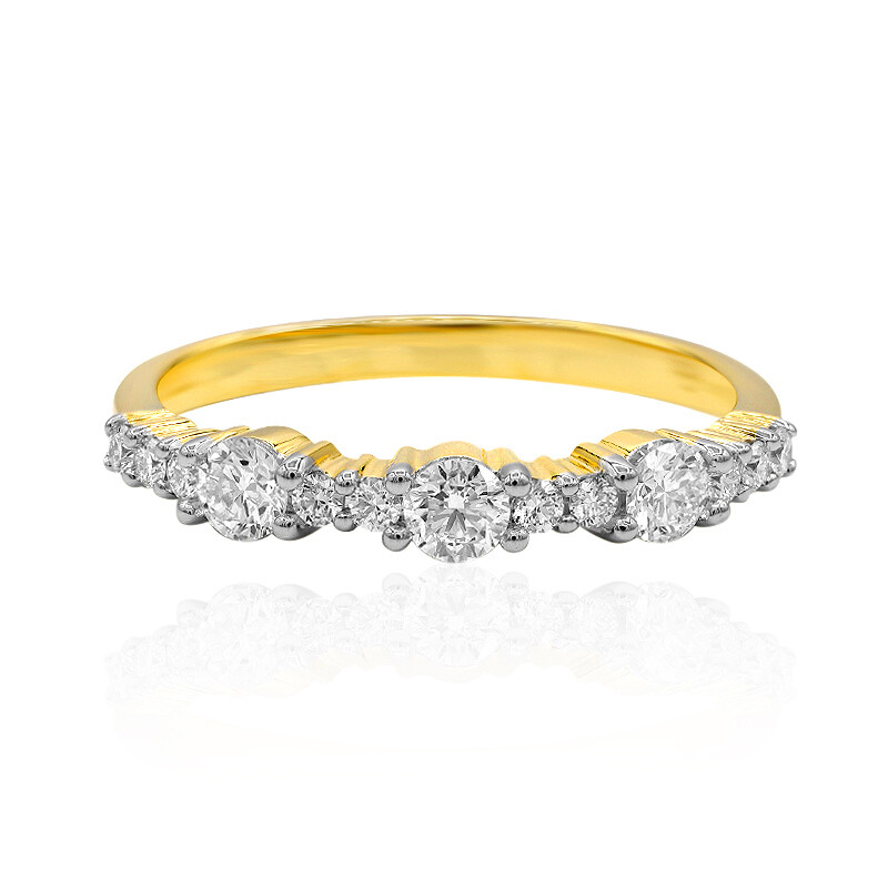 Bague en or 18K raffinée avec 0,44 ct de diamant, 2,37g