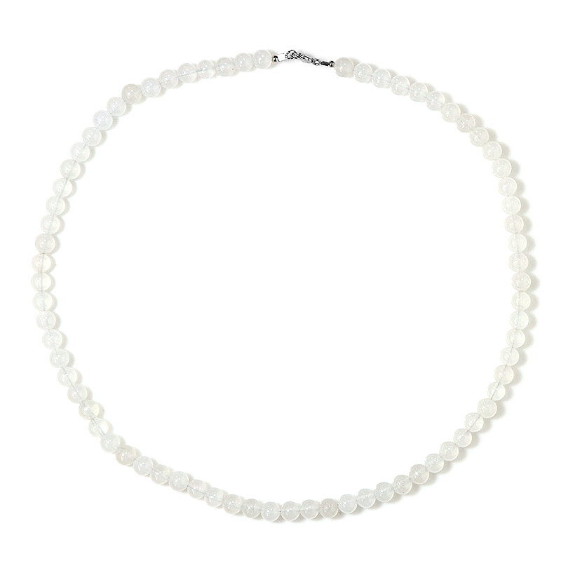 Collier en argent sterling avec perles de sélénite, 244ct