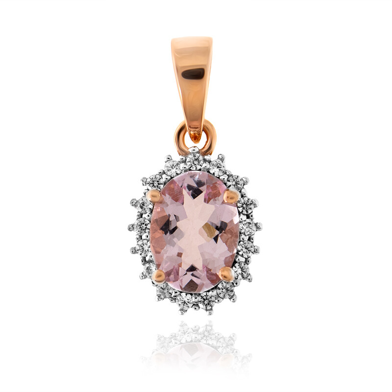 Pendentif en or et Béryl rose non chauffé-8760NO | Juwelo Bijouterie