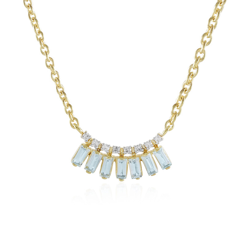 Collier en argent et Topaze bleu ciel-1891FP | Juwelo Bijouterie